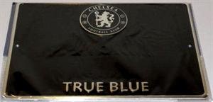 Chelsea skilt (metal) TRUE BLUE - Skilte og klistermærker - Fodboldstore.dk